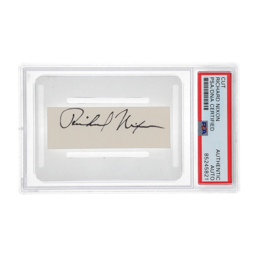 Richard Nixon Signed 1x3 Cut (PSA) | Pristine Auction