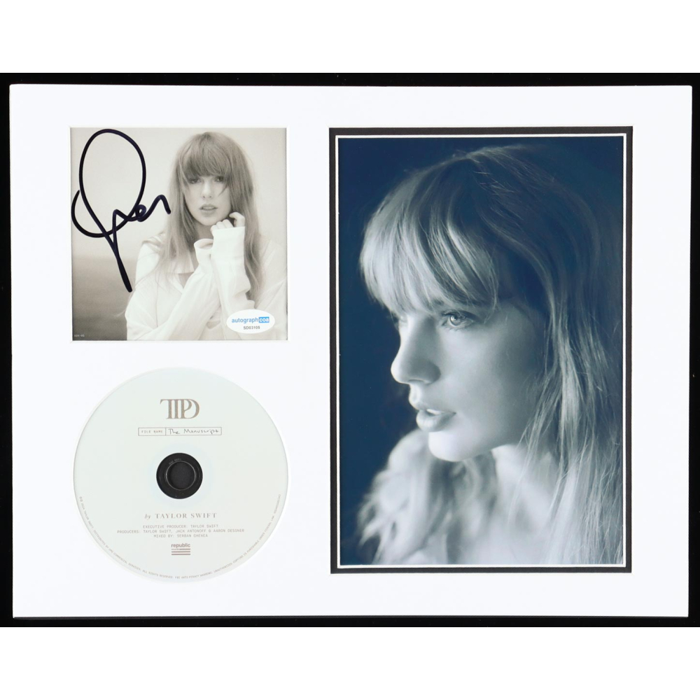 Taylor Swift Signed "The Tortured Poets Department" Custom Matted CD ...