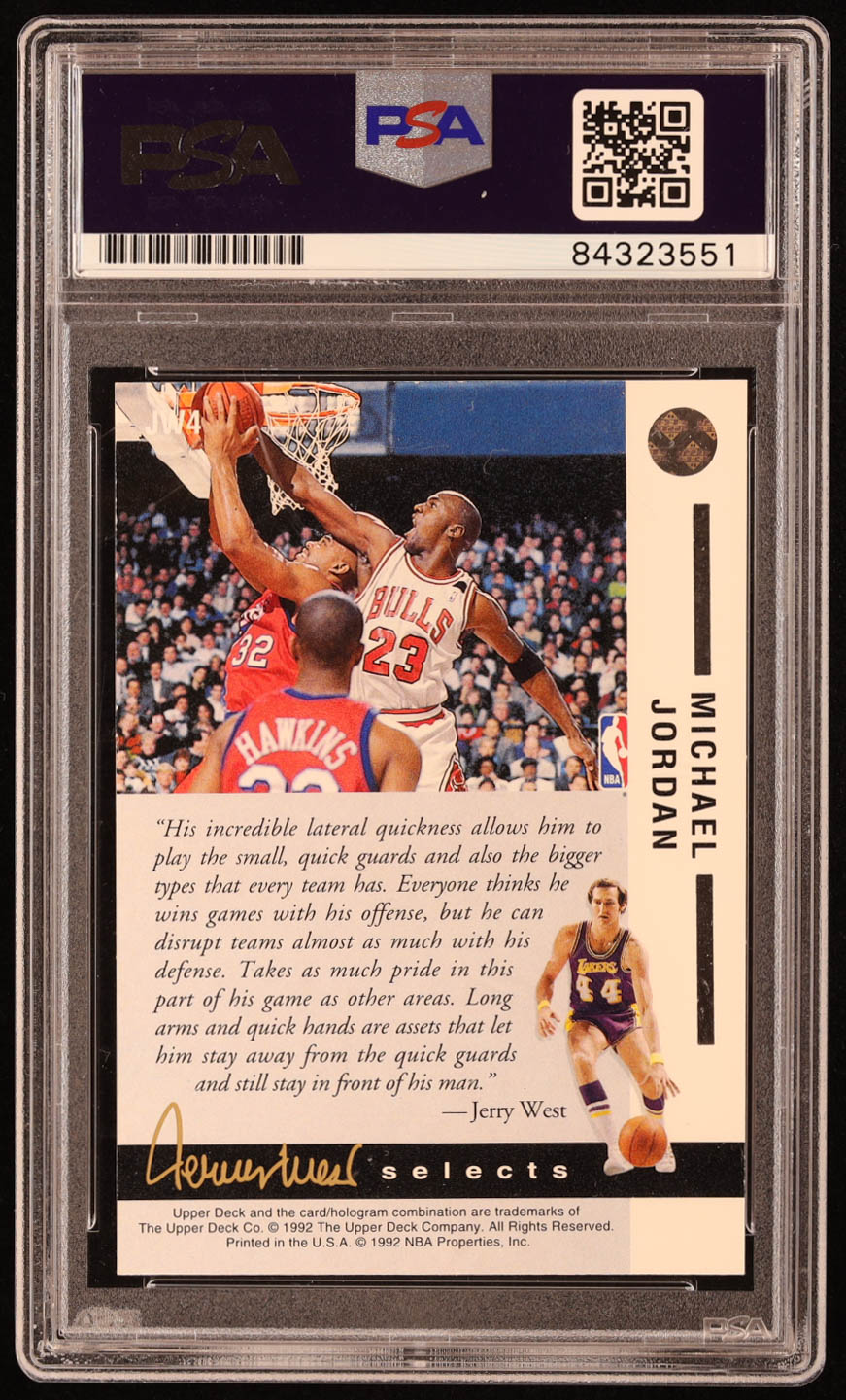 Jerry West Signed 1992-93 Upper Deck #JW4 / Michael Jordan (PSA ...