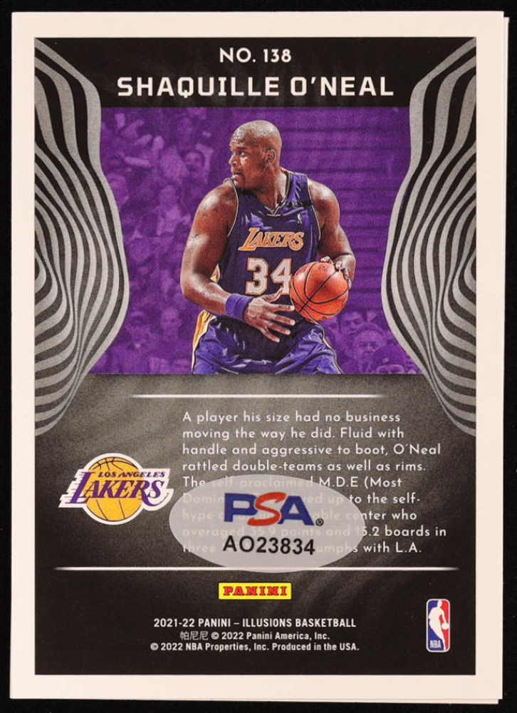 Shaquille O'Neal Signed 2021-22 Panini Illusions #138 (PSA) | Pristine Auction