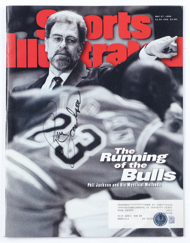 Phil Jackson Signed Bulls 1996 Sports Illustrated Magazine (Beckett) | Pristine Auction
