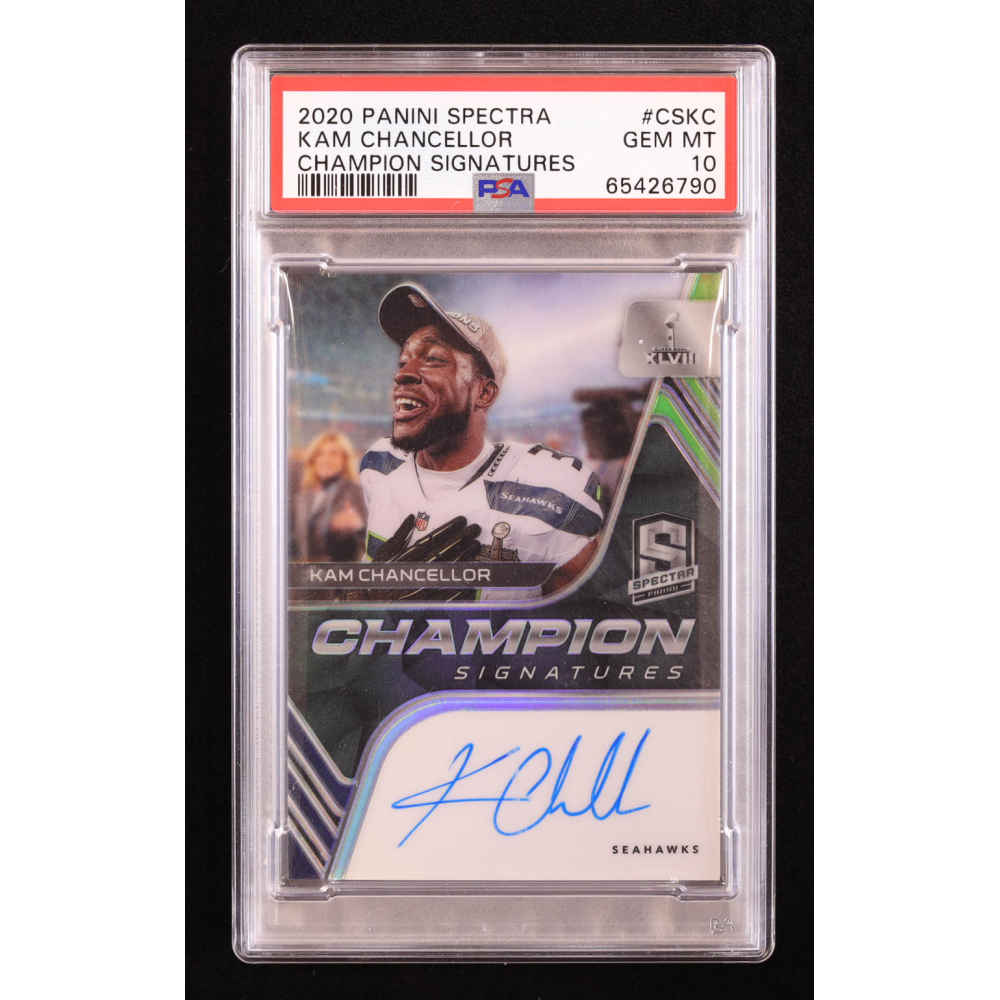 Kam Chancellor 2020 Panini Spectra Champion Signatures #11 #15/50 (PSA ...