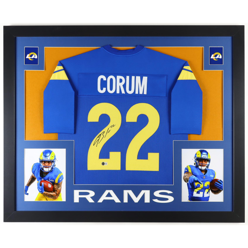 Blake Corum Signed Custom Framed Jersey Display (Beckett) | Pristine ...