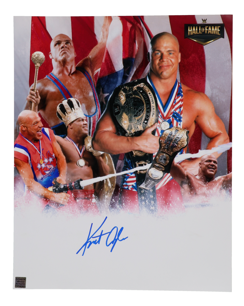 Kurt Angle Signed WWE 16x20 Photo (Playball Ink) | Pristine Auction