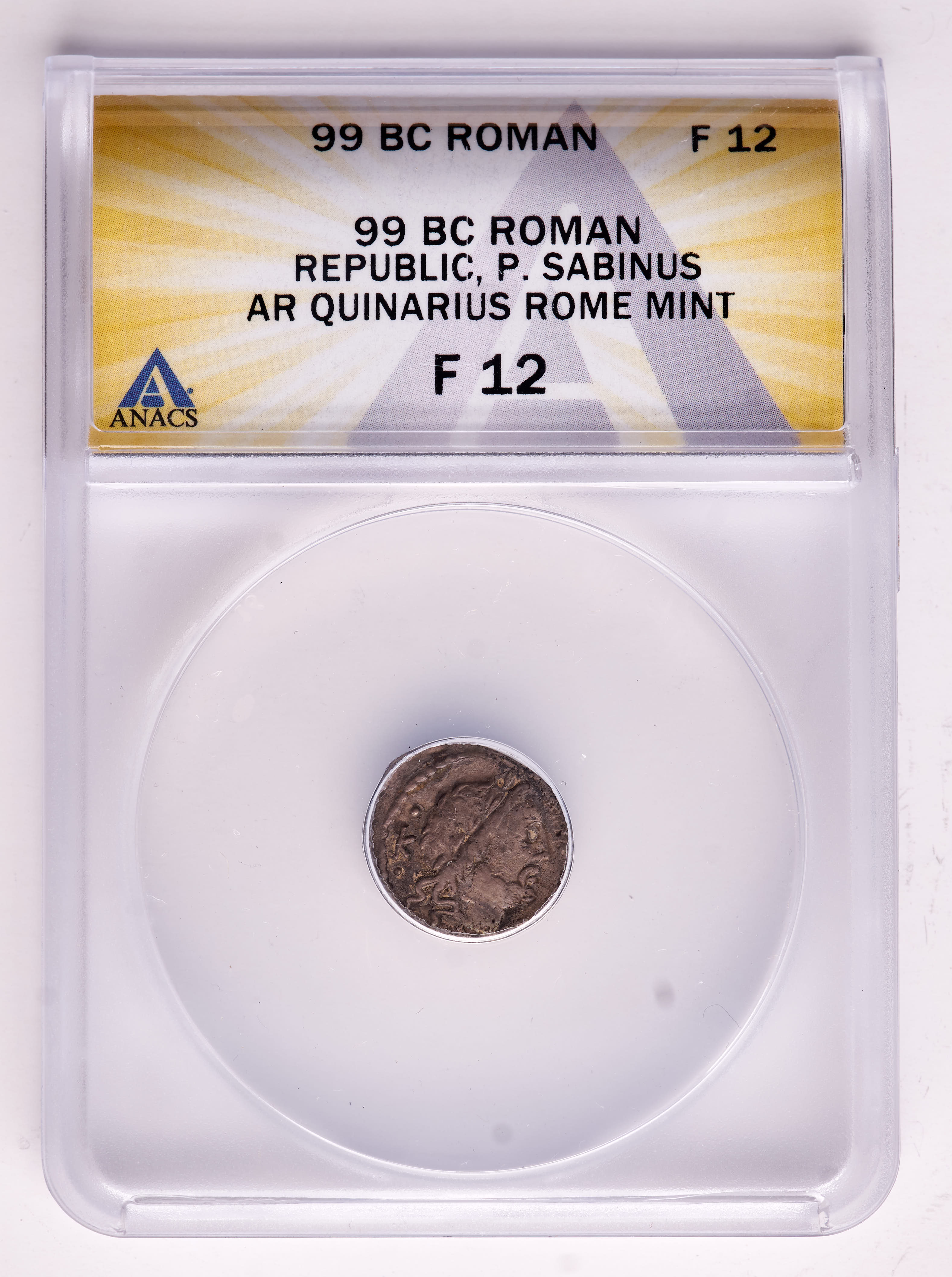 P. Sabinus Moneyer 99 B.C. Roman Republic AR Quinarius Ancient Silver ...