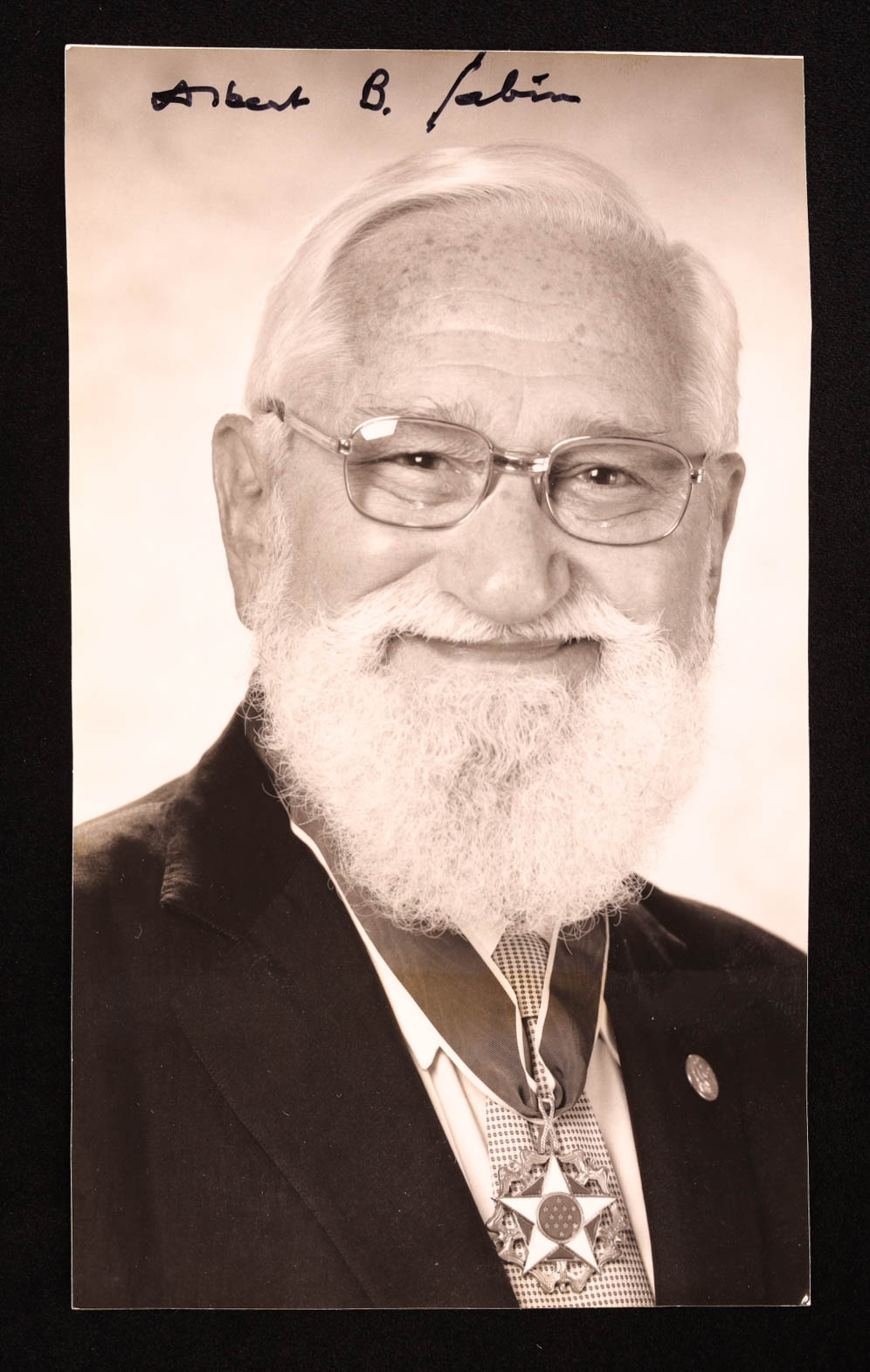 Albert Sabin Signed 3x6 Photo (Beckett) | Pristine Auction