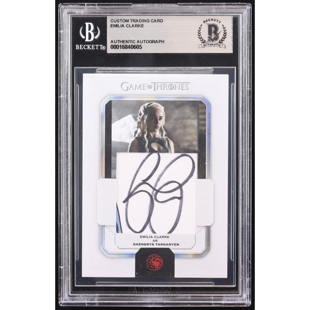 Emilia Clarke Signed "Game of Thrones" Custom Trading Card (BGS ...