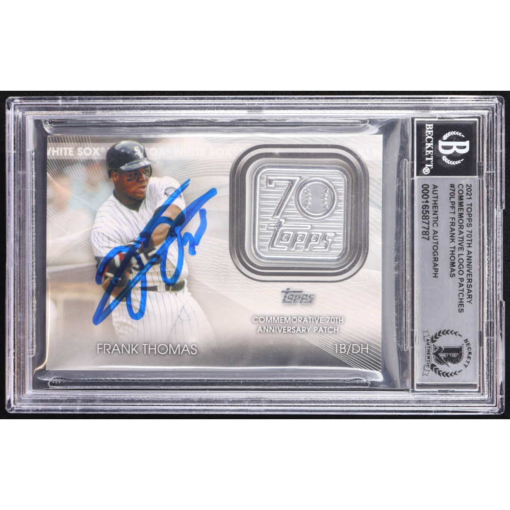 Frank Thomas Signed 2021 Topps 70th Anniversary Commemorative Logo ...