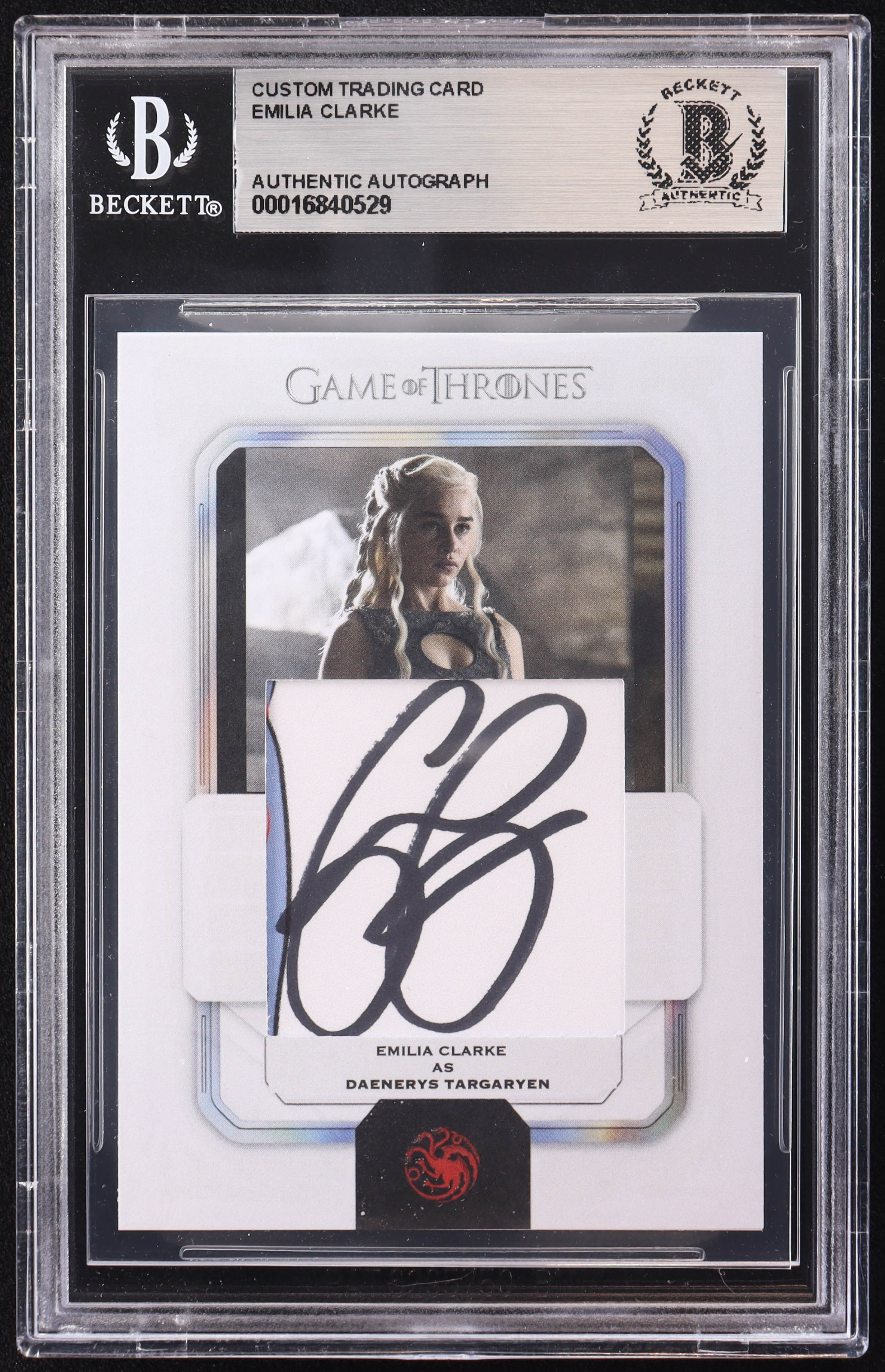 Emilia Clarke Signed "Game of Thrones" Custom Trading Card (BGS ...