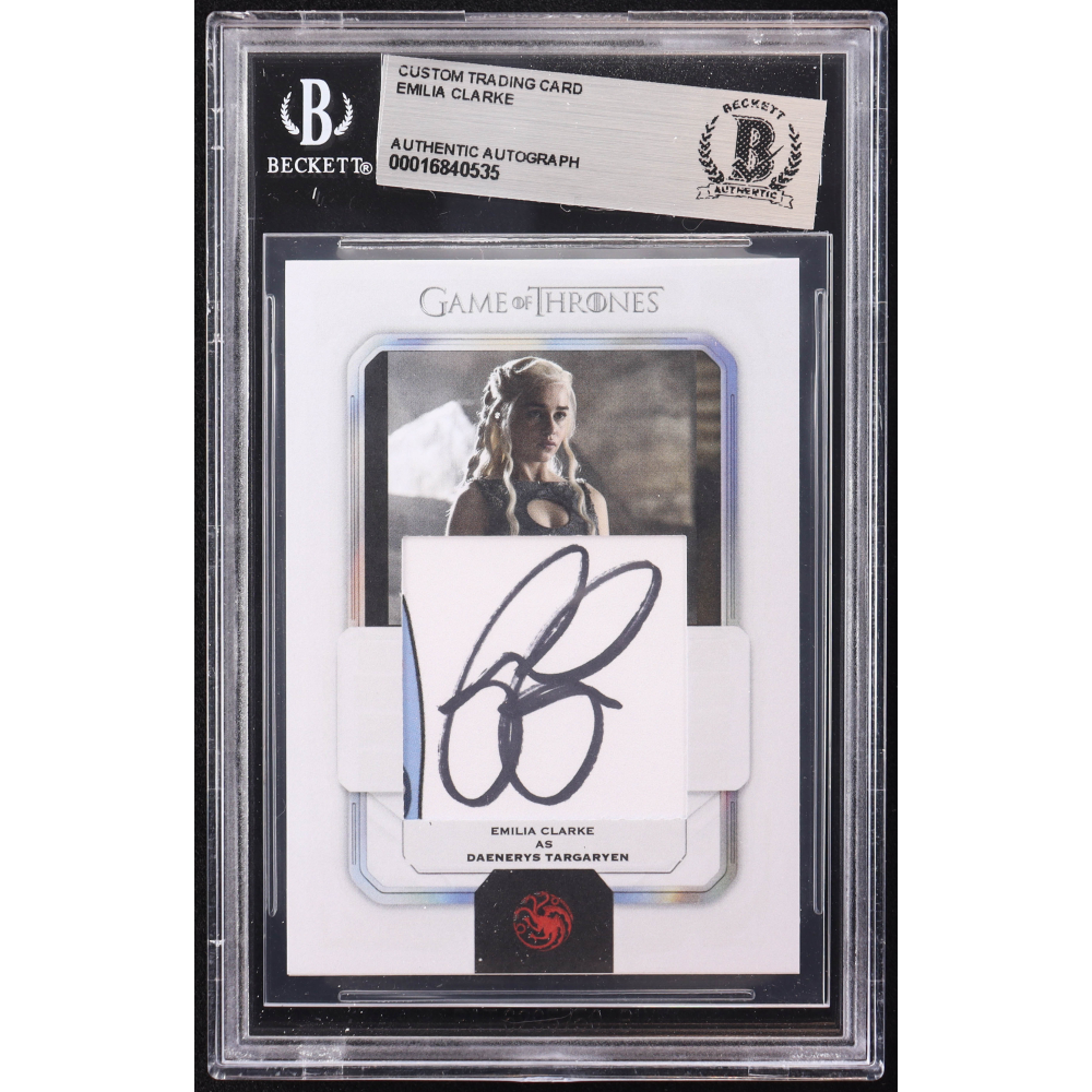 Emilia Clarke Signed "Game of Thrones" Custom Trading Card (BGS ...