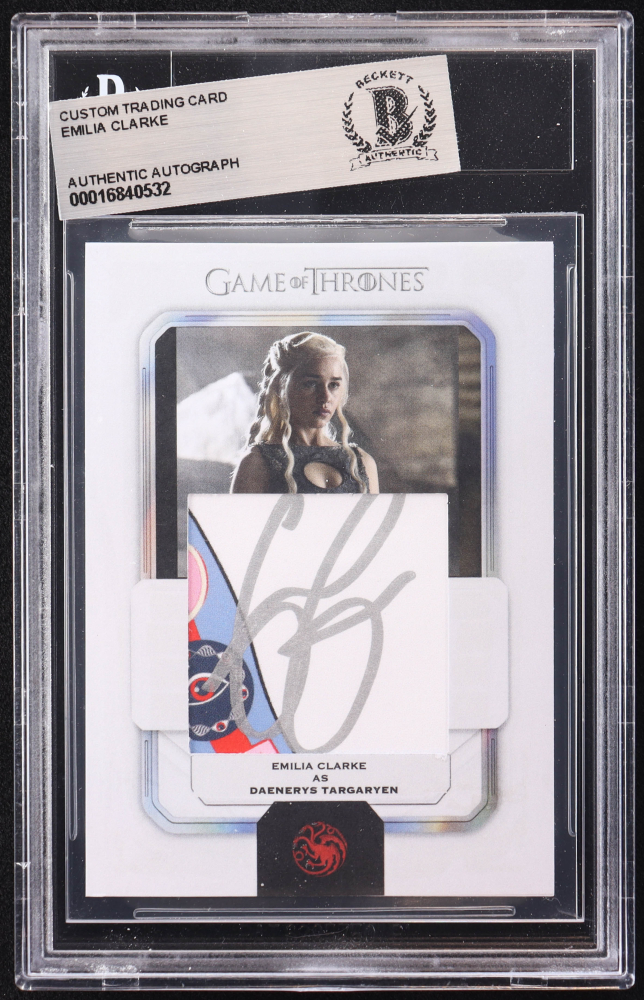 Emilia Clarke Signed "Game of Thrones" Custom Trading Card (BGS ...