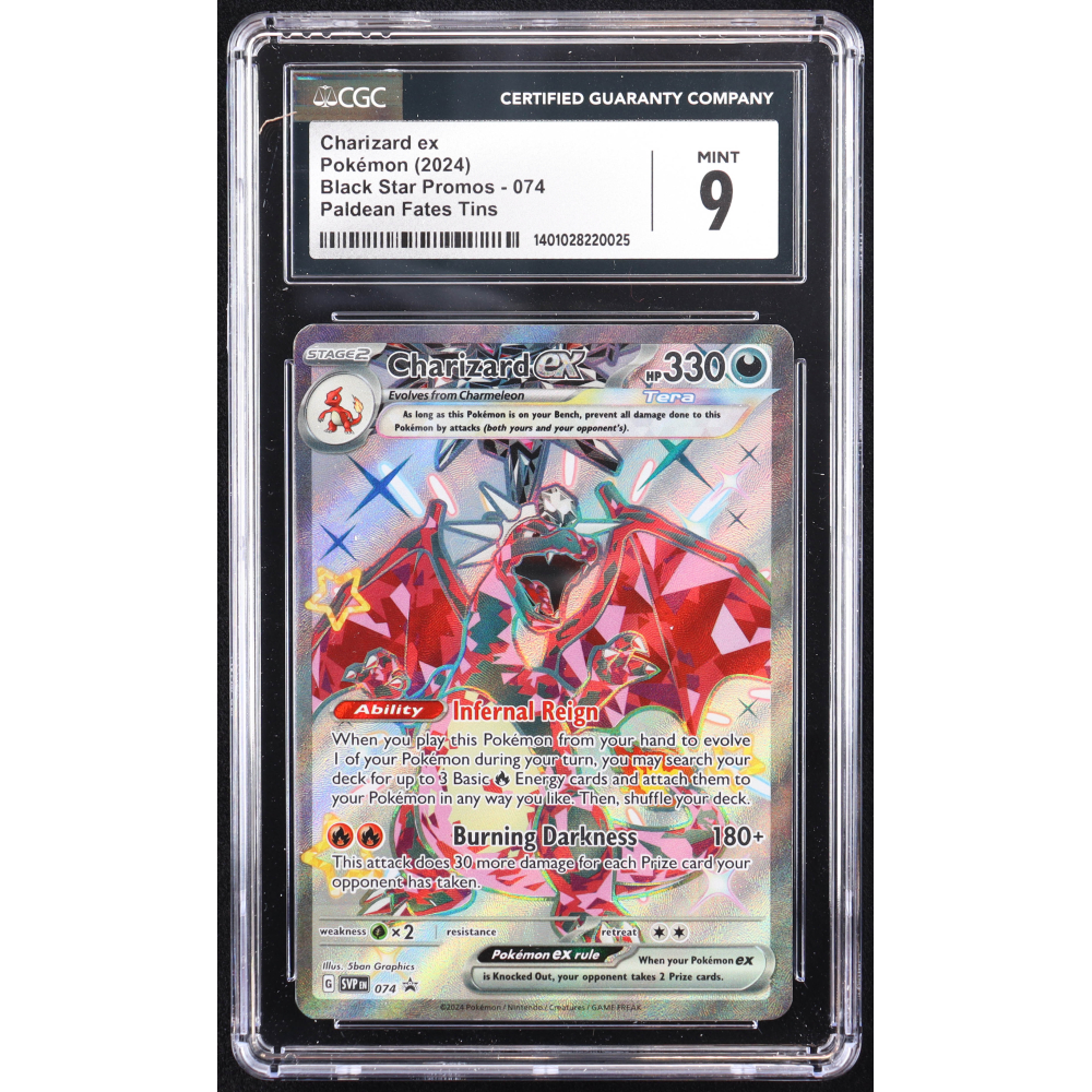 Charizard EX 2024 Pokemon Scarlet and Violet Paldean Fates Black Star ...