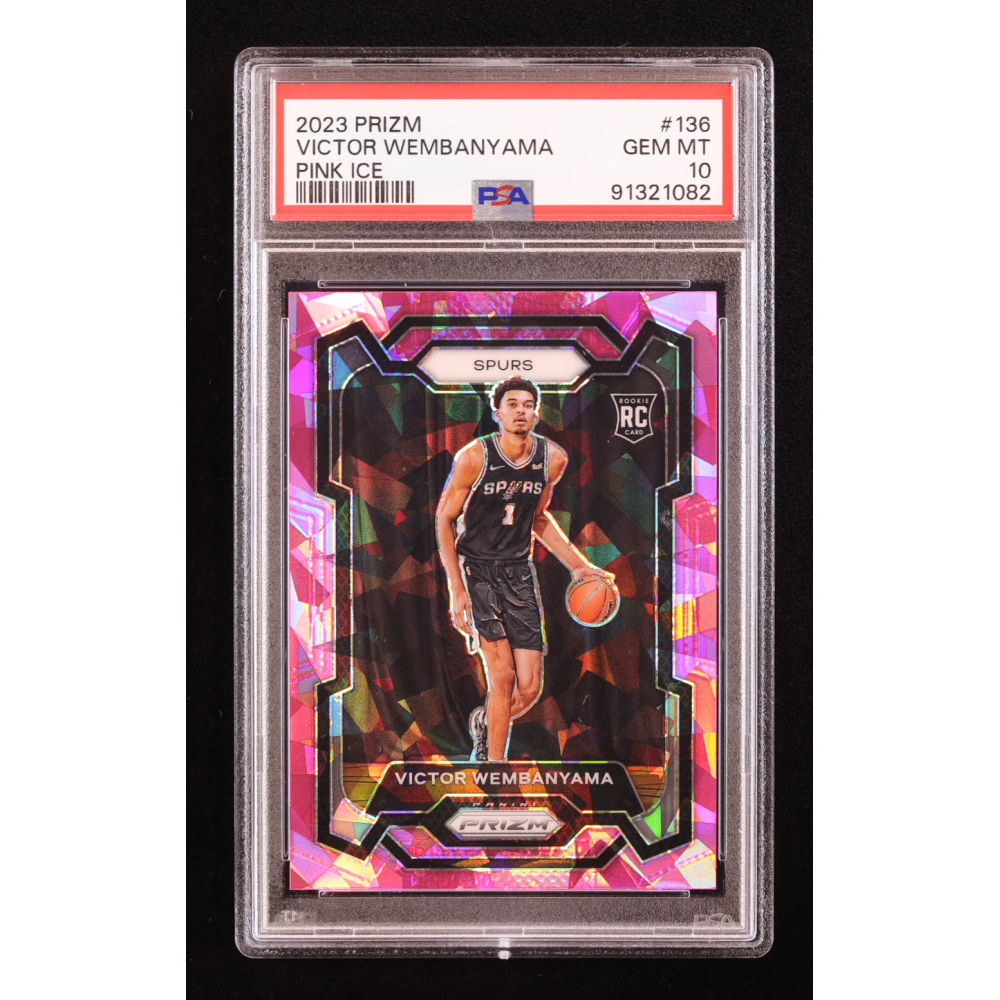 Victor Wembanyama 2023-24 Panini Prizm Prizms Pink Ice #136 RC (PSA 10) | Pristine Auction