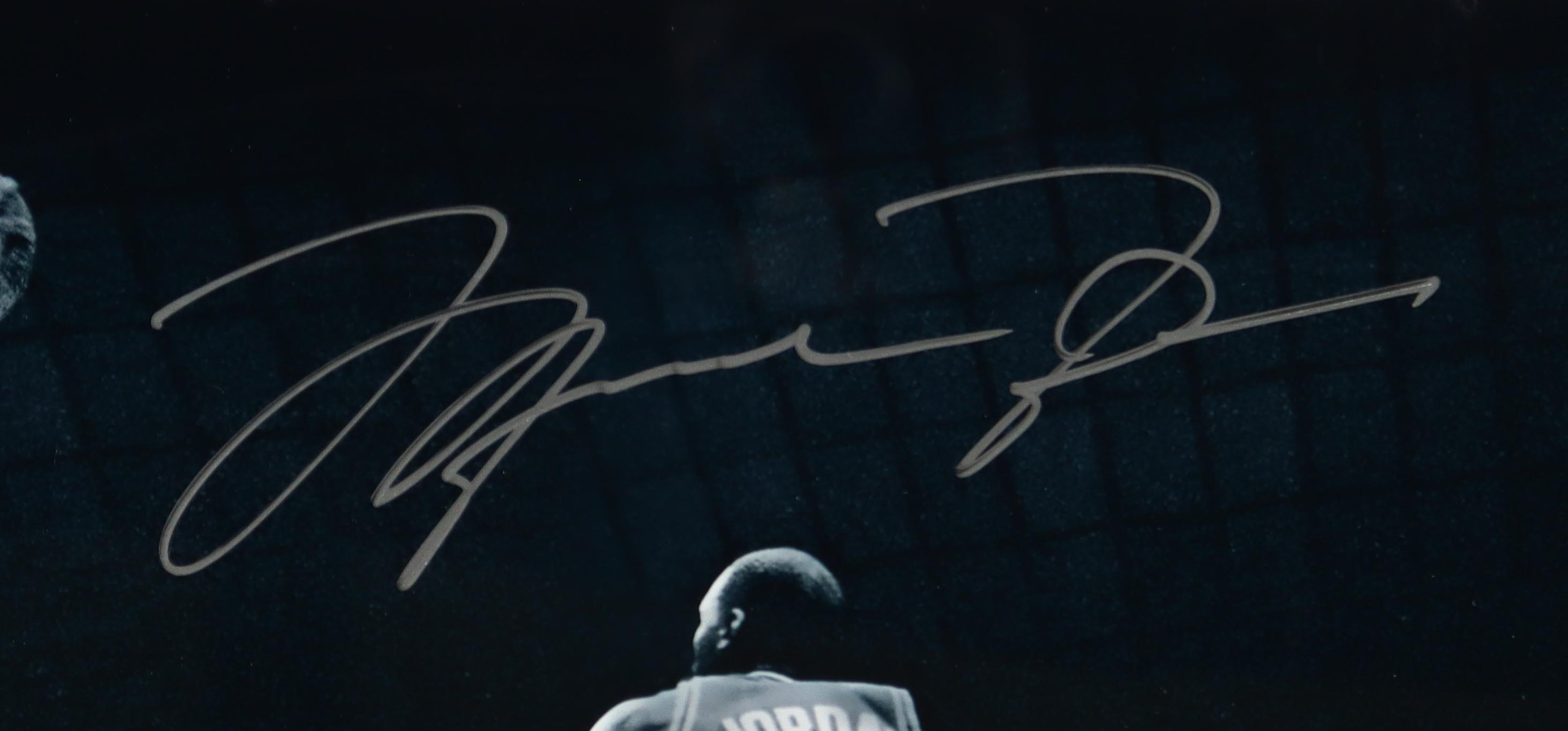 Michael Jordan Signed LE "Kiss The Rim" Custom Framed Photo #74/123 ...