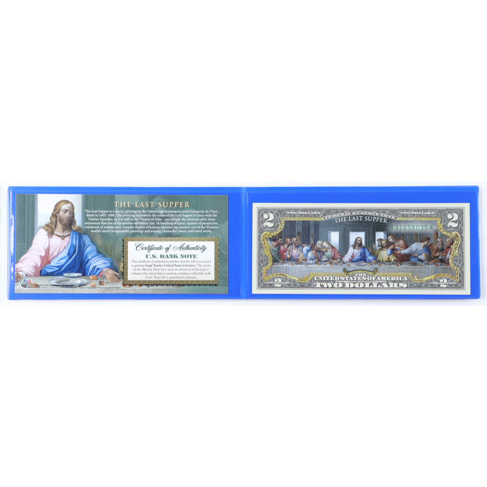 The Last Supper Jesus Christ Genuine Legal Tender U.S. $2 Two Dollar ...