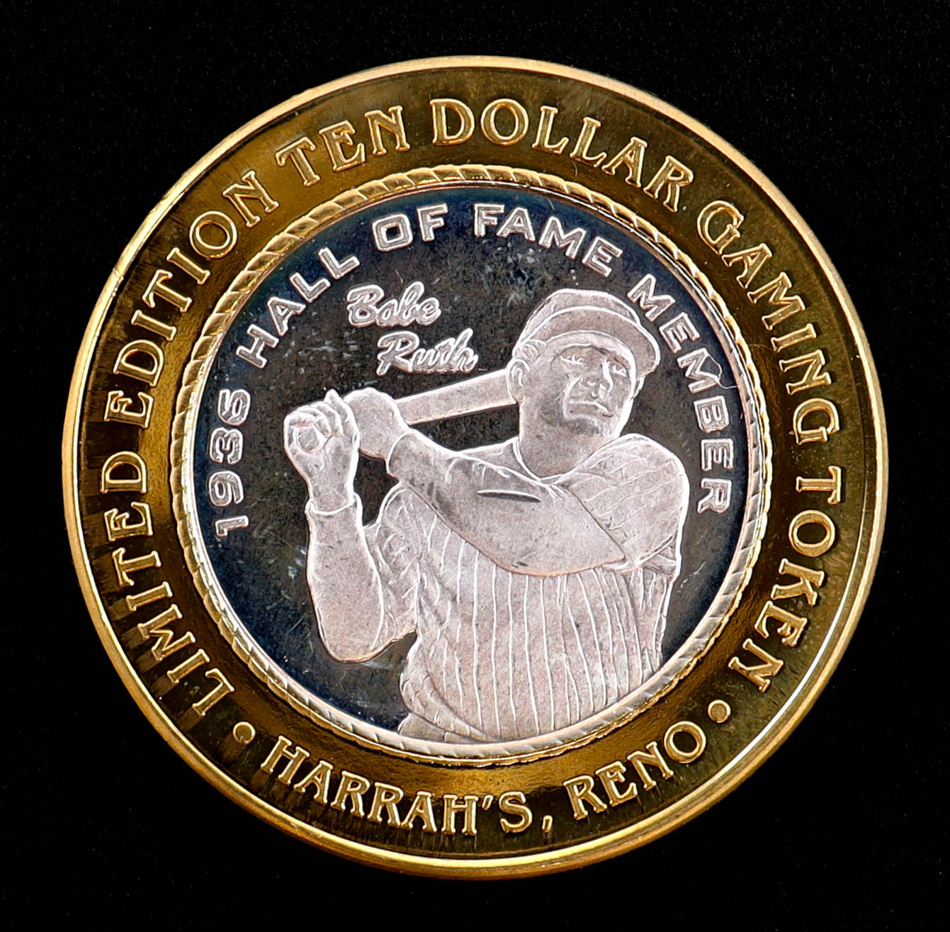 Babe Ruth Harrah's Limited Edition $10 Ten Dollar .999 Fine Silver ...