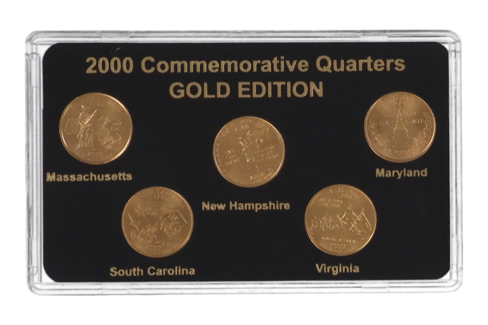 2000-D/P 50 States Commemorative Quarters Gold Edition Set with (5 ...