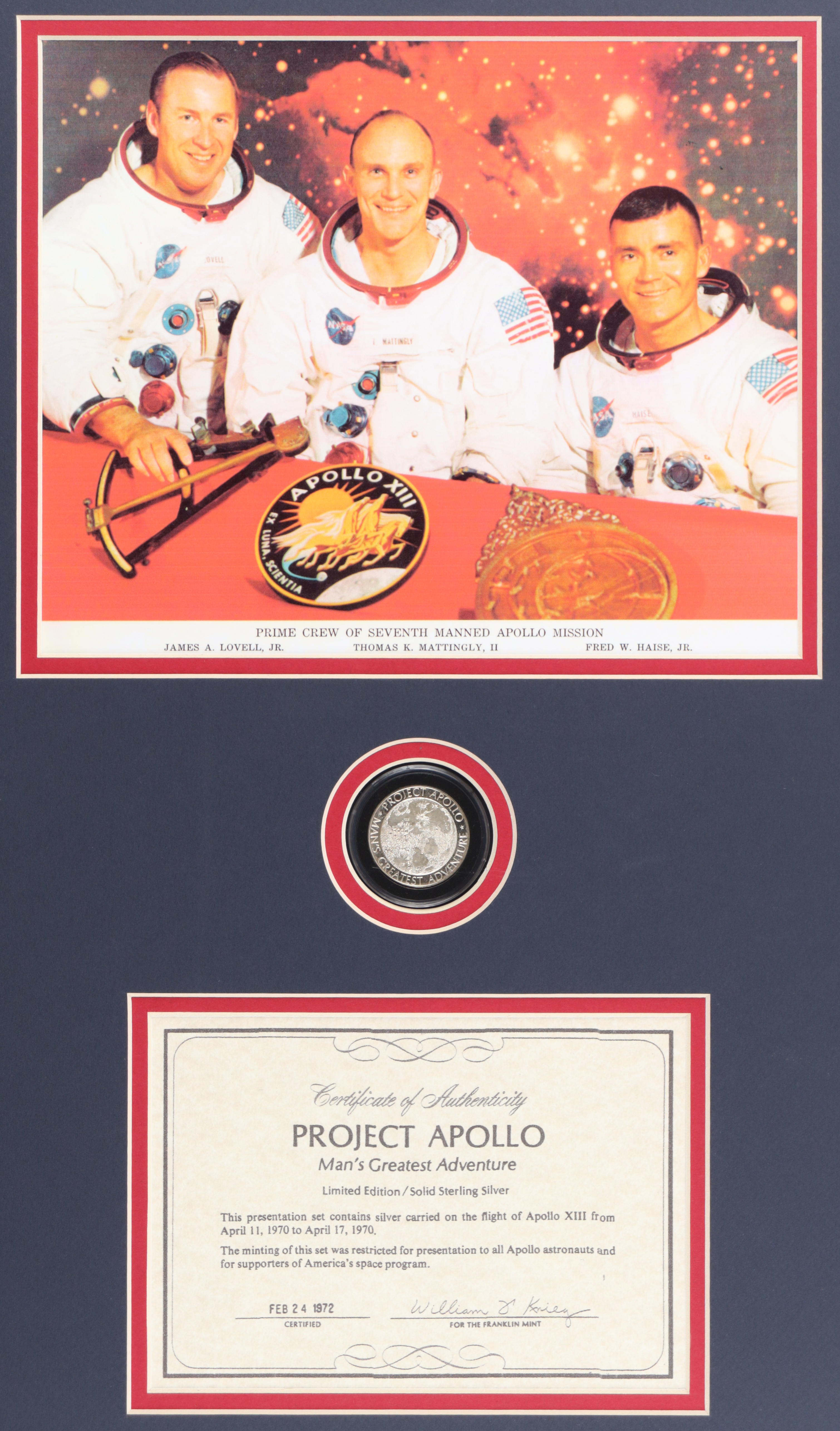 Silver Coin Carried on Apollo 13 Flight on April 11, 1970 | Pristine ...