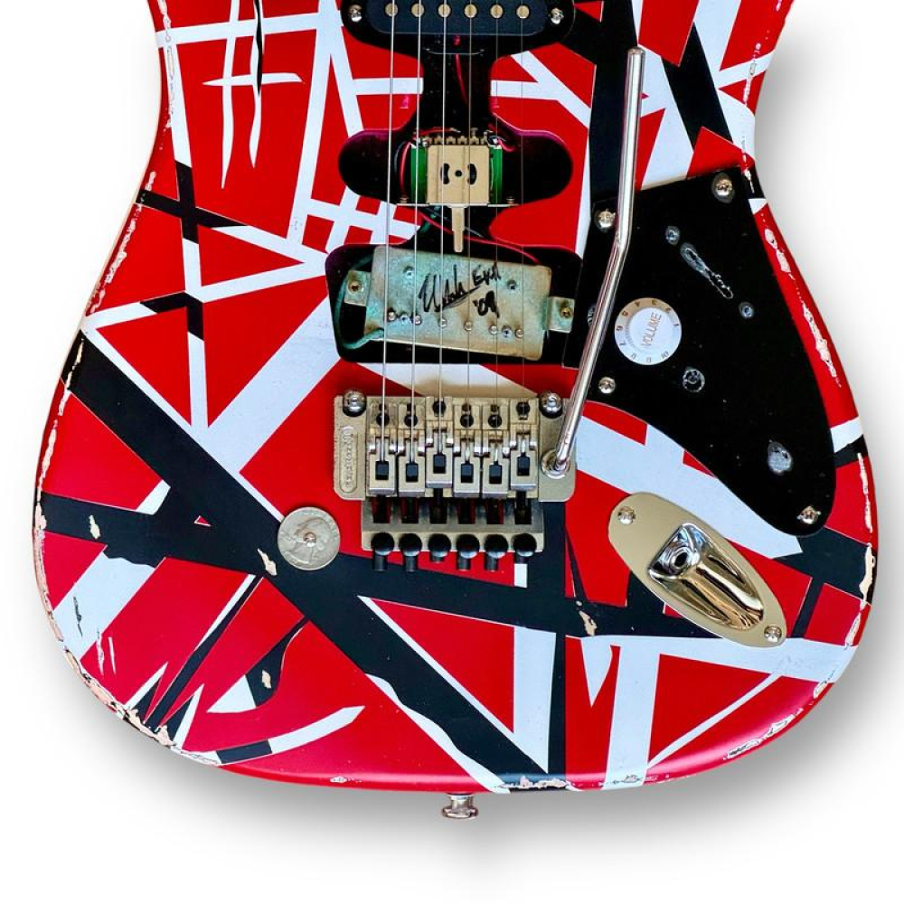 Eddie Van Halen Signed Full-Size EVH Frankenstrat Style Electric Guitar ...