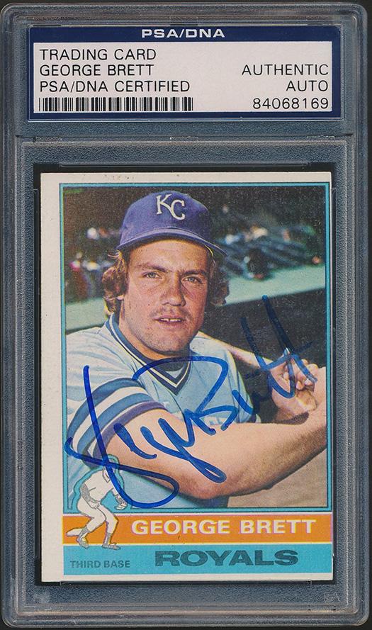 George Brett Signed 1976 Topps #19 (PSA) | Pristine Auction