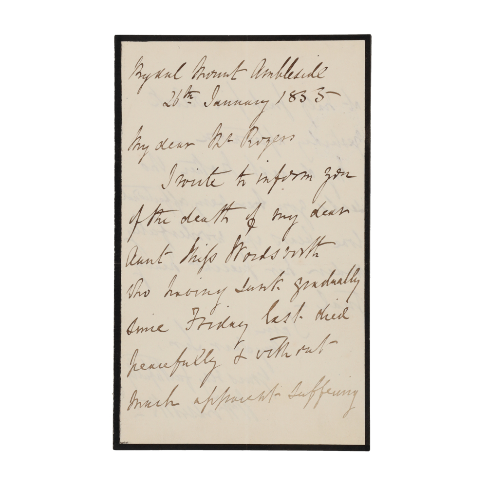 William Wordsworth Signed 1833 Letter (JSA) | Pristine Auction