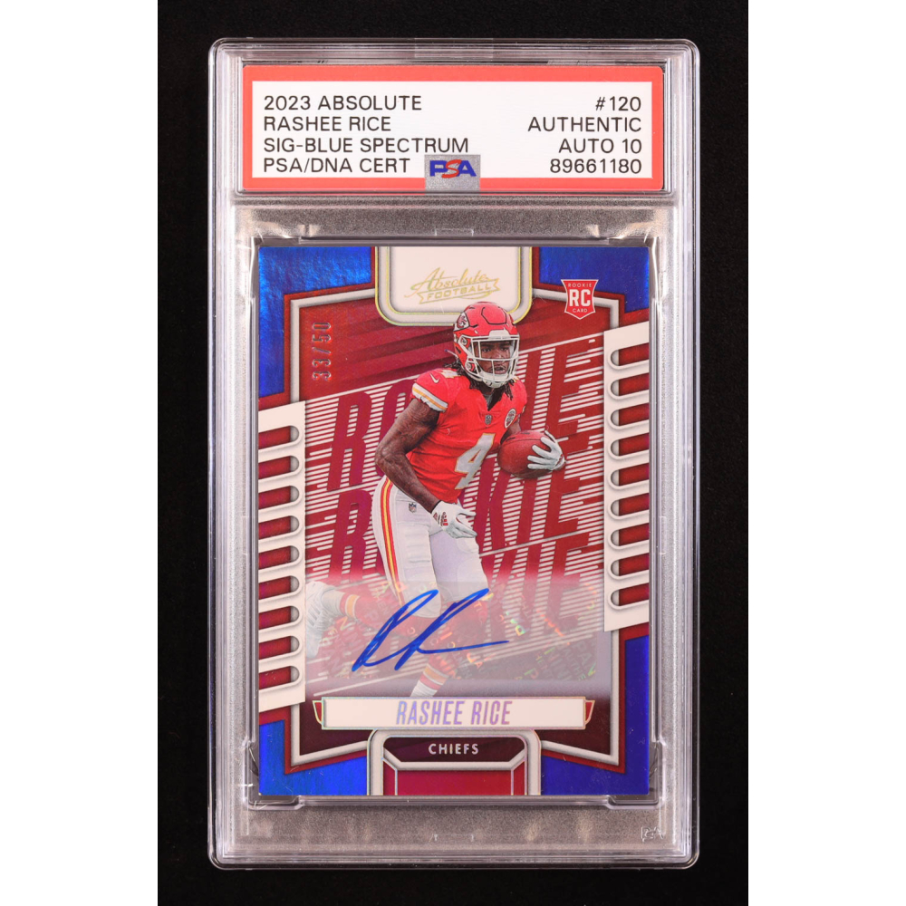 Rashee Rice 2023 Absolute Signatures Spectrum Blue #120 RC #33/50 (PSA ...