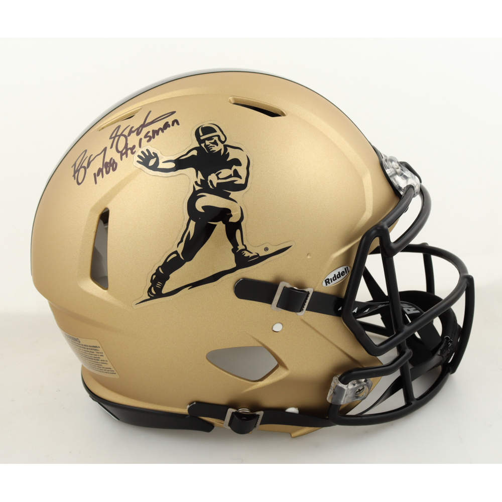 Barry Sanders Signed Heisman Trophy Logo Full-Size Authentic On-Field ...