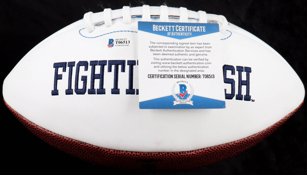 Ian Book Signed Notre Dame Fighting Irish Logo Football (Beckett ...