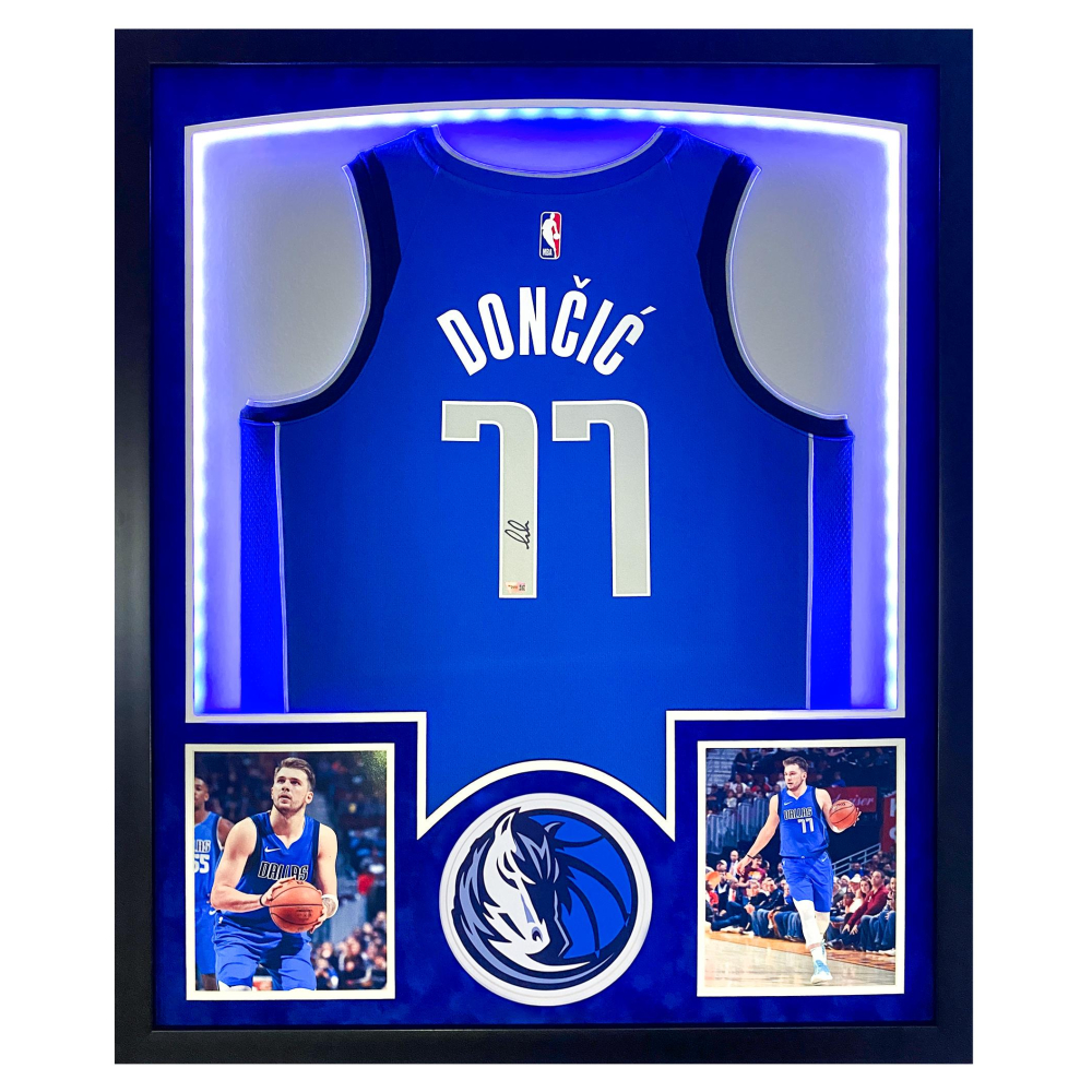 Luka Doncic Signed Mavericks Custom Framed LED Jersey Display (Fanatics ...