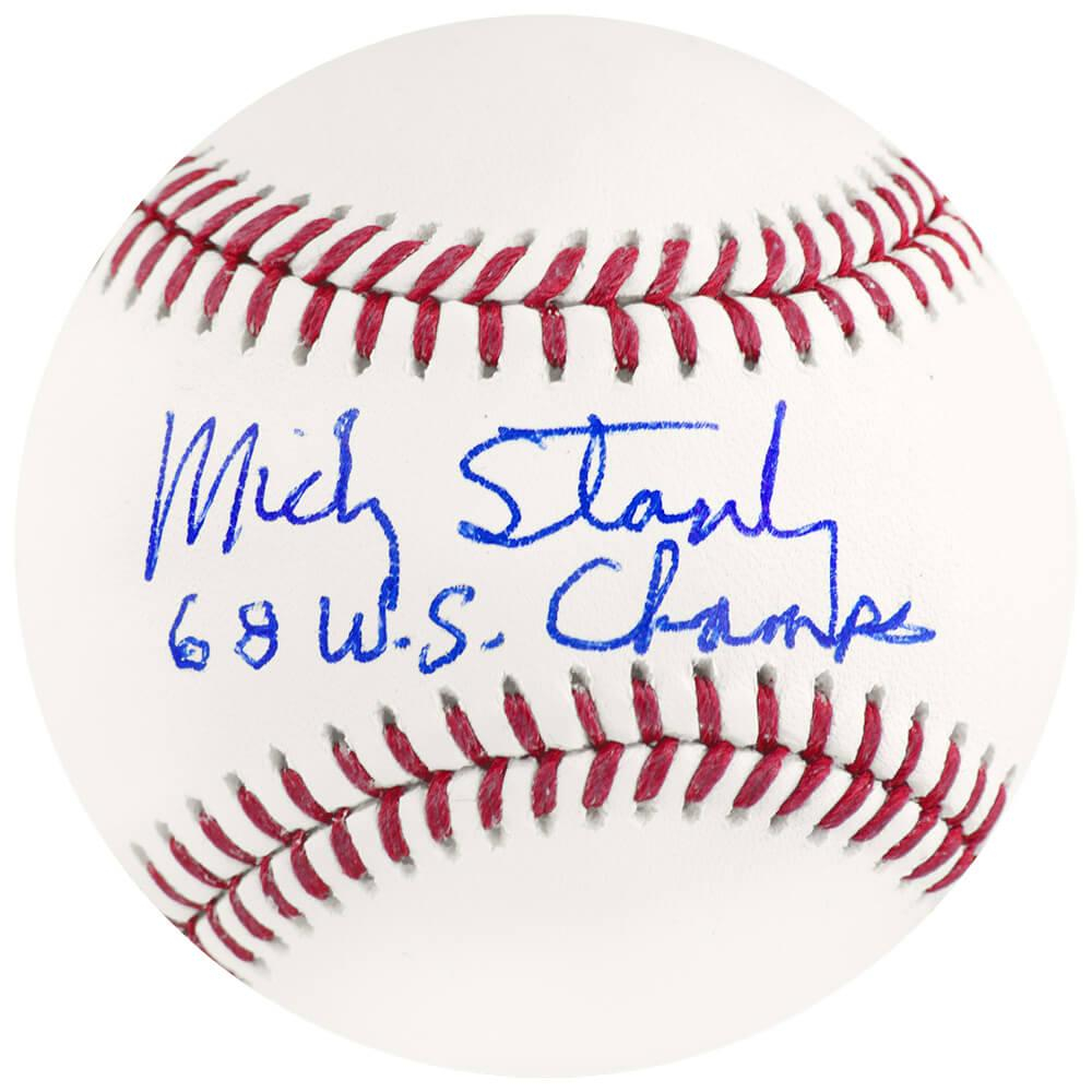 Mickey Stanley Signed OML Baseball Inscribed "68 W.S. Champs" (Schwartz ...