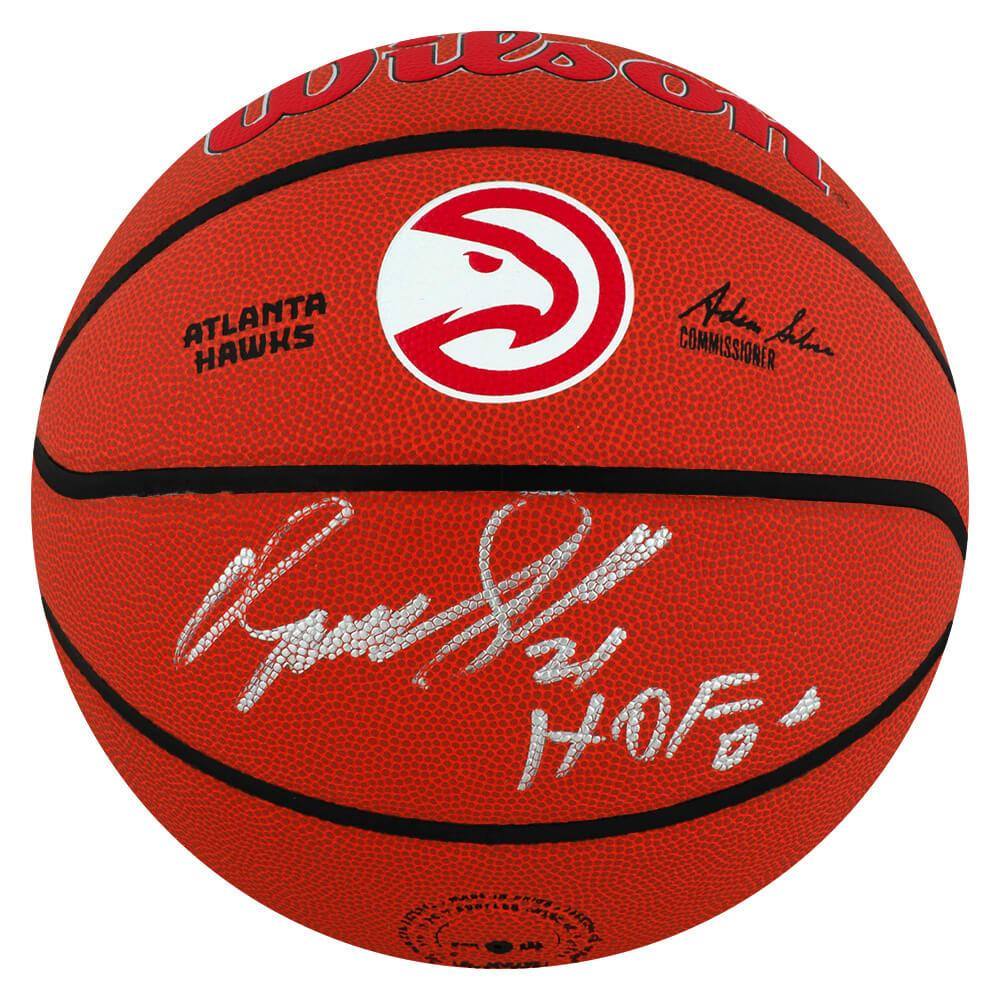 Dominique Wilkins Signed Hawks Logo NBA Basketball Inscribed "HOF 06" (Schwartz) | Pristine Auction