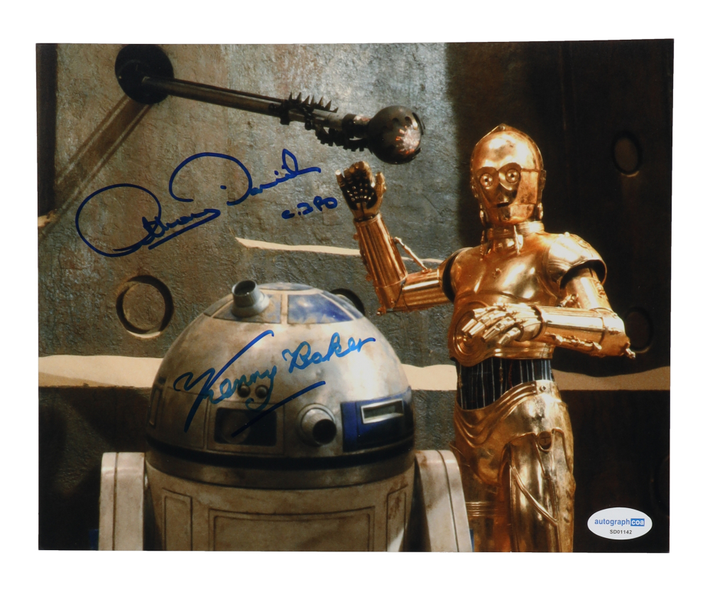 Kenny Baker & Anthony Daniels Signed "Star Wars" 8x10 Photo Inscribed ...