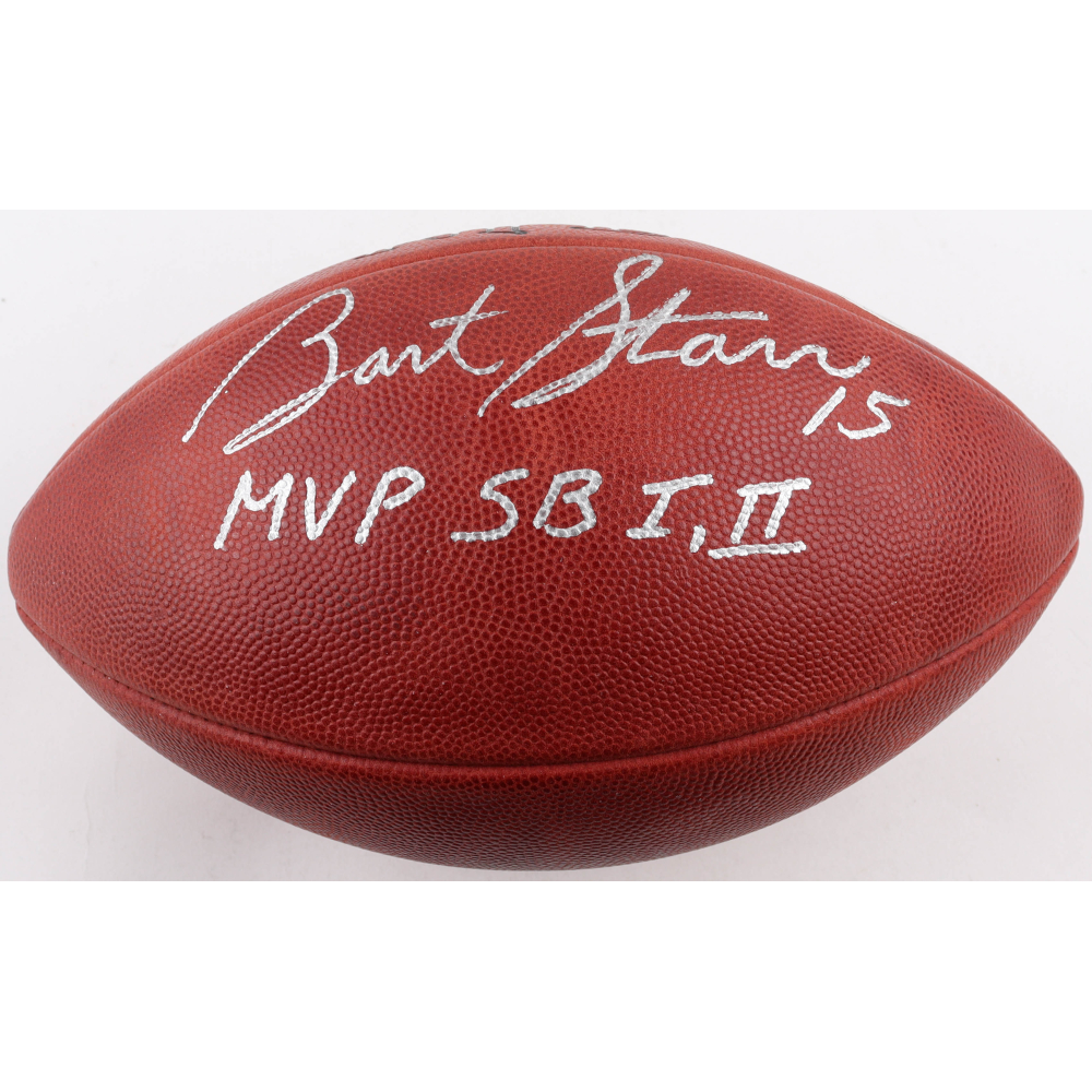 Bart Starr Signed NFL Football Inscribed "MVP SB I, II" (TriStar & JSA ...