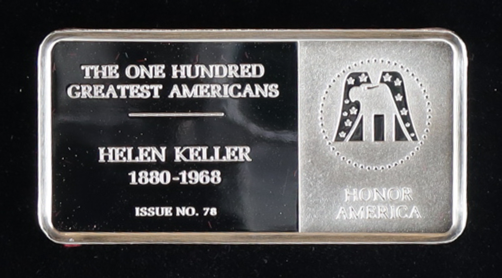 Franklin Mint One Hundred Greatest Americans: Helen Keller - 500 Grains ...