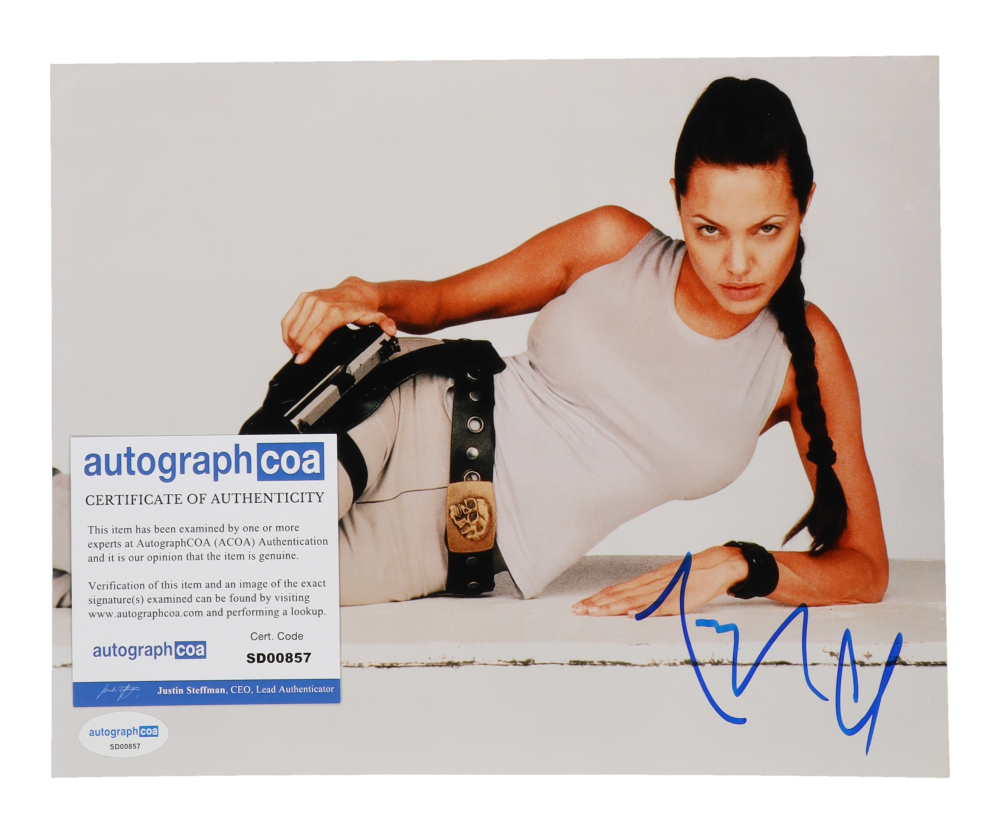 Angelina Jolie Signed "Lara Croft: Tomb Raider" 8x10 Photo ...
