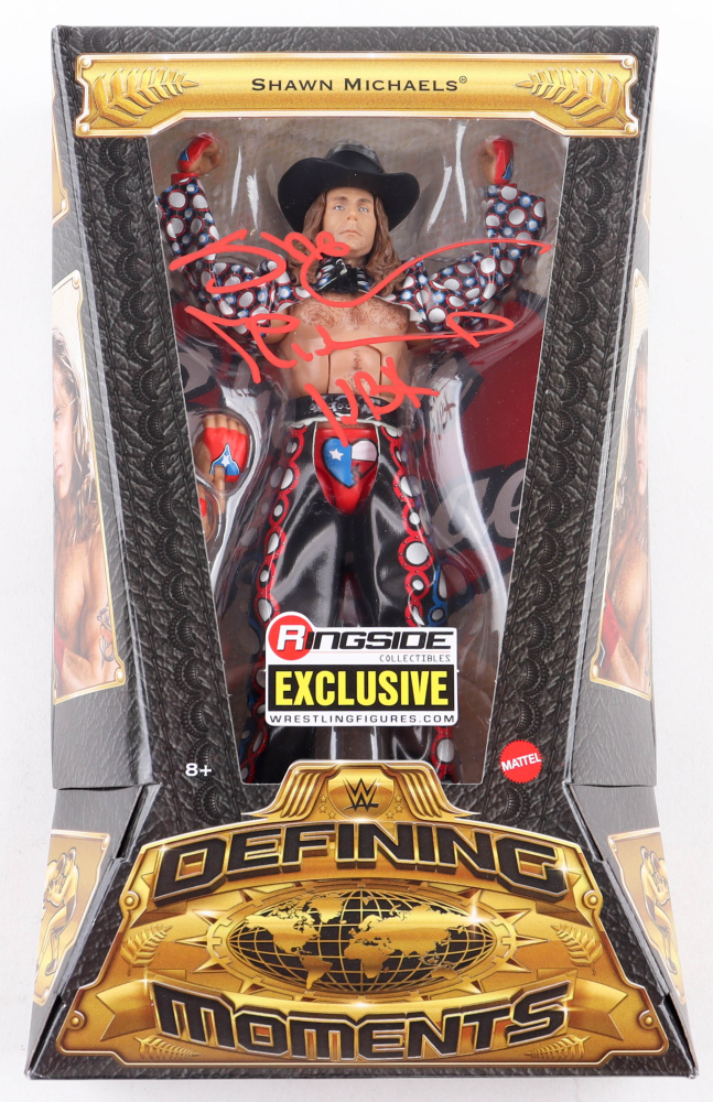 Shawn Michaels Signed WWE Defining Moments Action Figure Inscribed "HBK ...