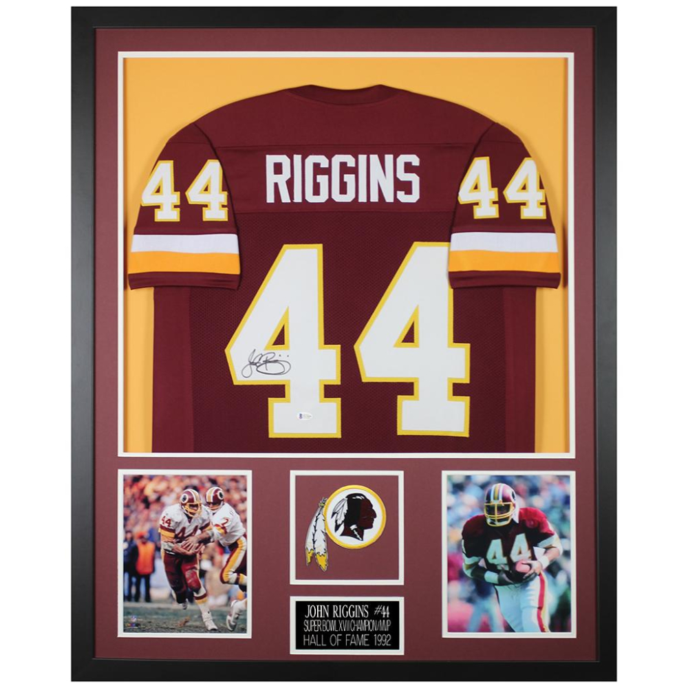 John Riggins Signed Custom Framed Jersey Display (Beckett) | Pristine ...