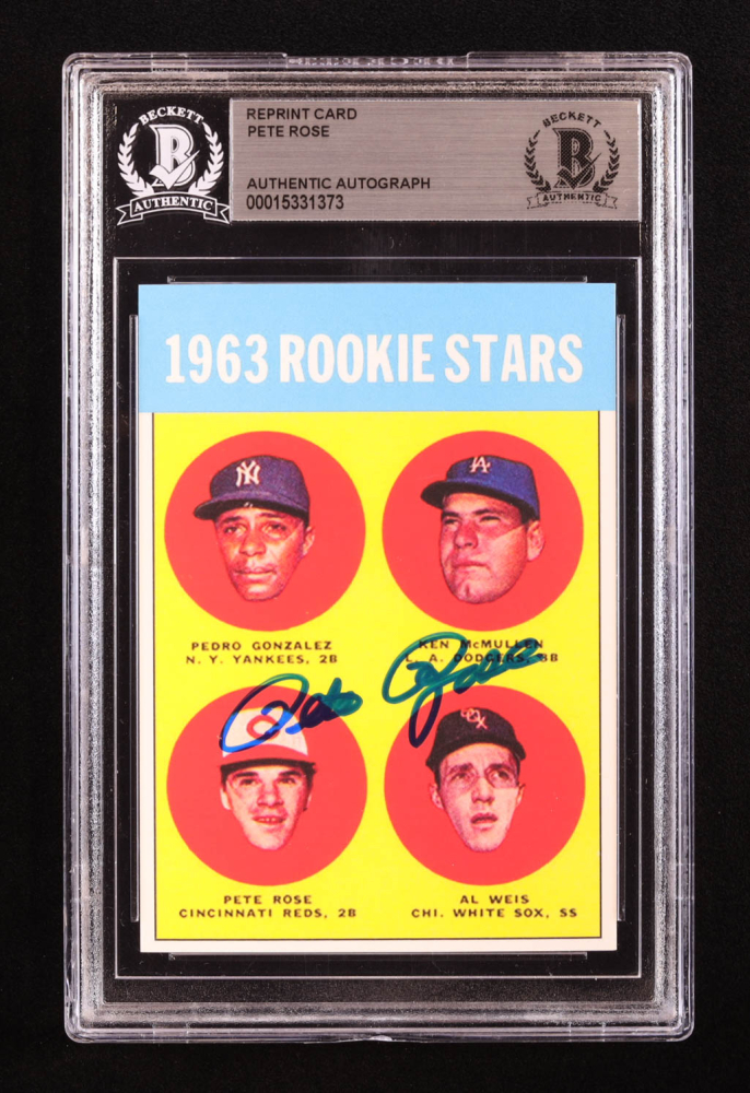 Pete Rose Signed 1963 Topps #537 Rookie Card Reprint (BGS) | Pristine ...