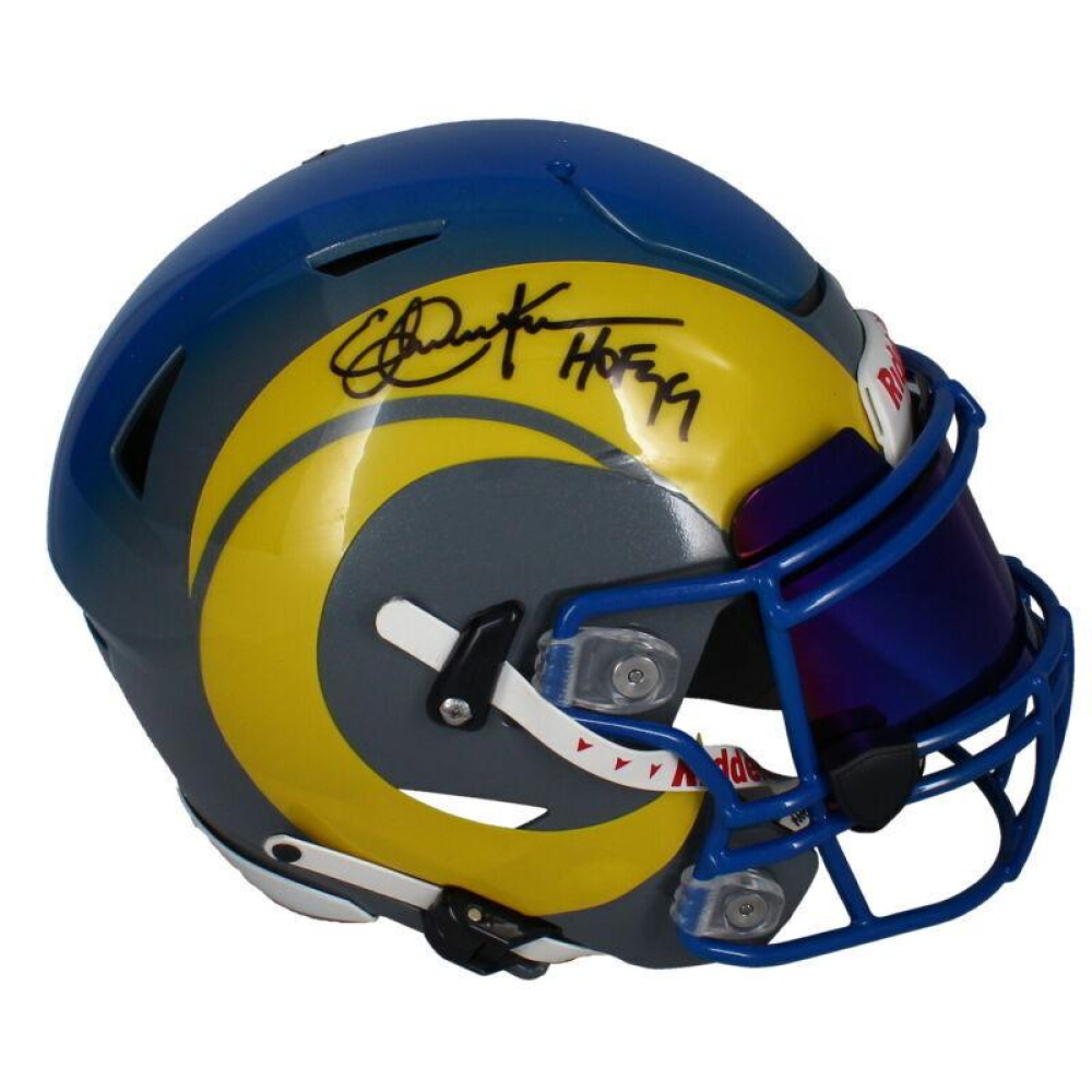 Eric Dickerson Signed Rams Full-Size Authentic On-Field Custom Painted ...