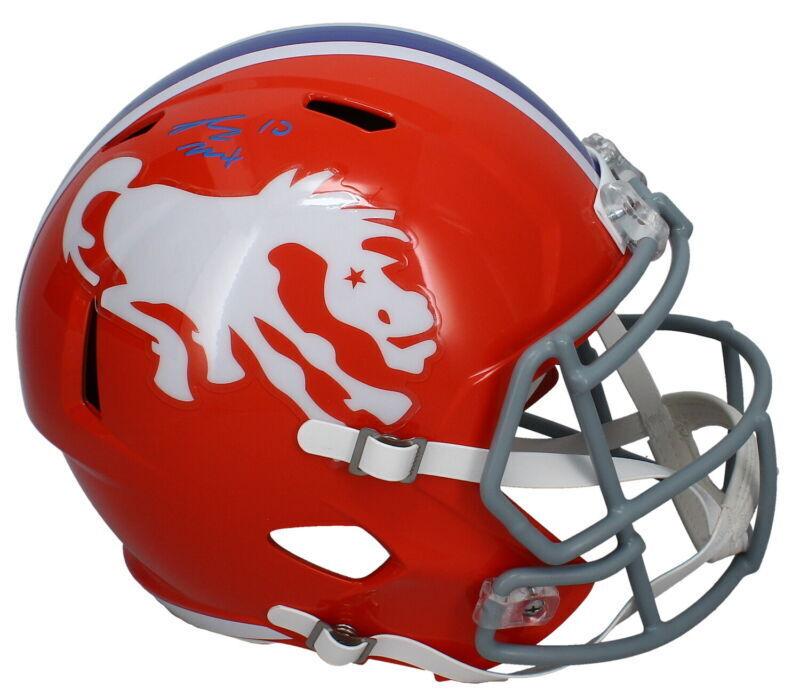 Bo Nix Signed Broncos Full-Size Throwback Alternate Speed Helmet ...