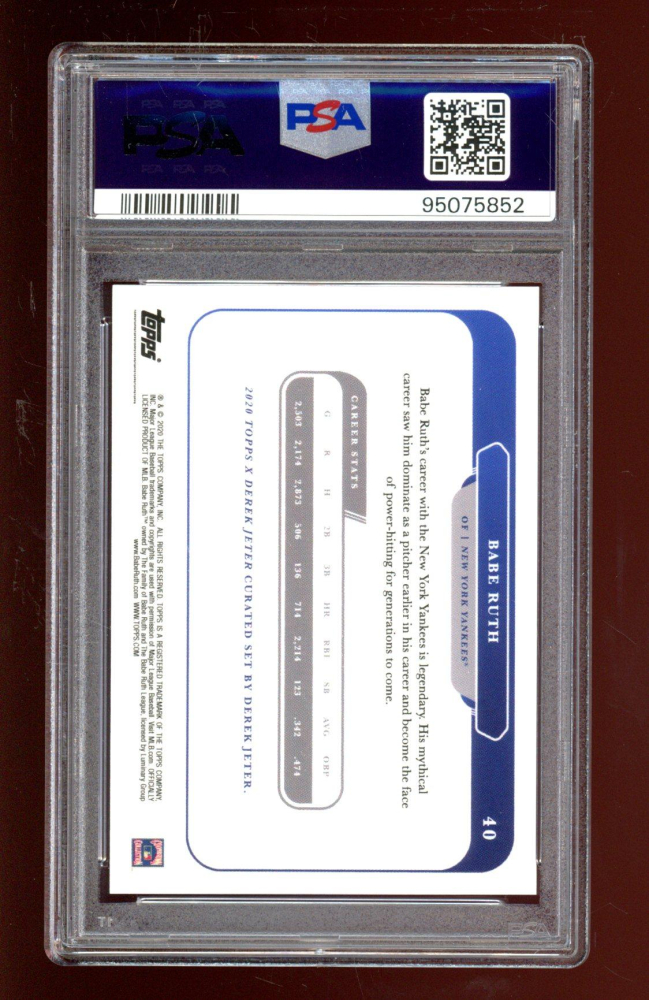 Babe Ruth 2020 Topps X Derek Jeter #40 (PSA 10) | Pristine Auction