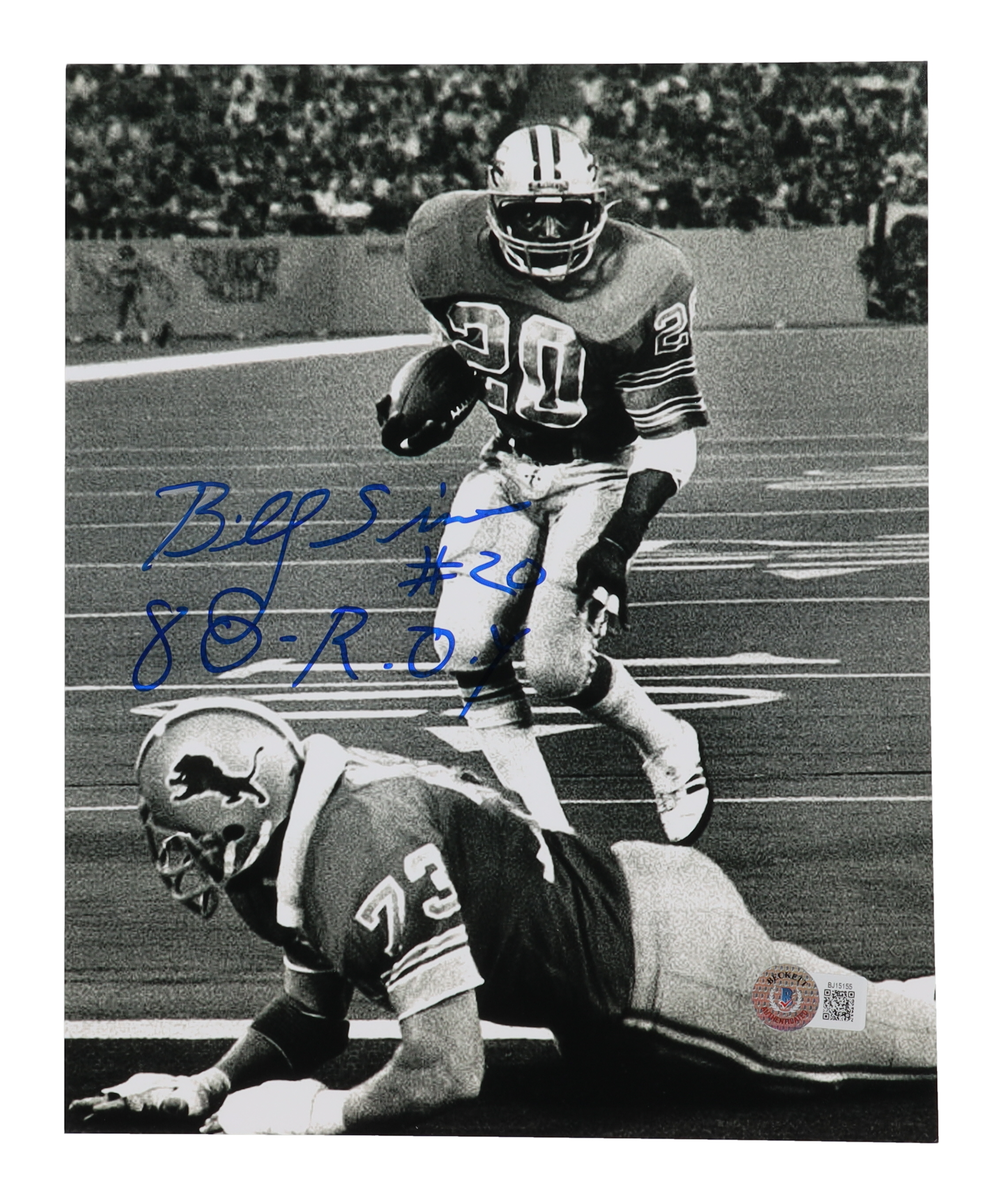 Billy Sims Signed Lions 8x10 Photo Inscribed "80 ROY" (Beckett ...