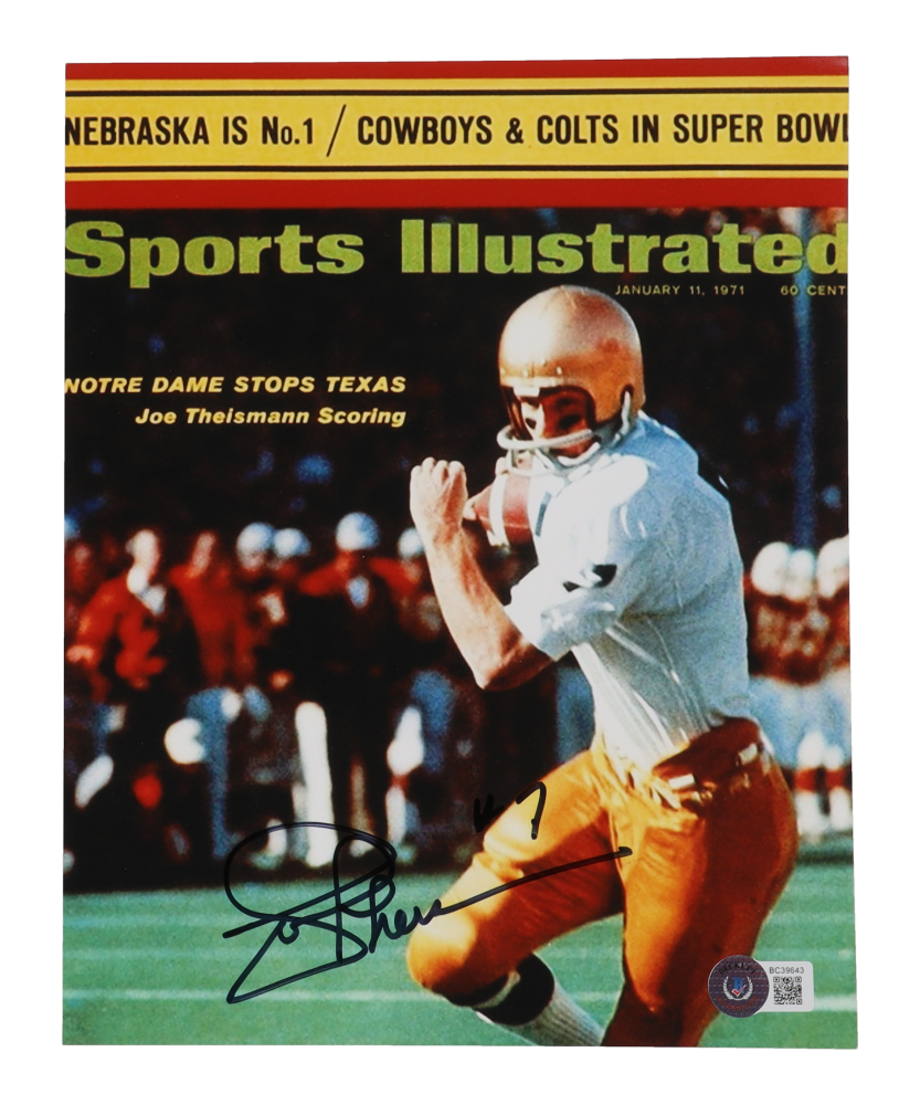 Joe Theismann Signed Notre Dame Fighting Irish 8x10 Photo (Beckett ...