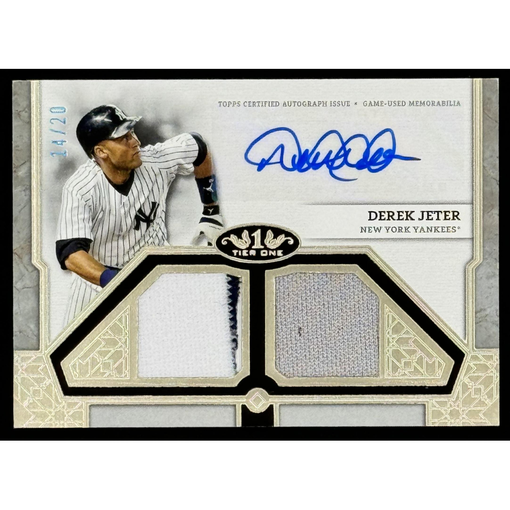 Derek Jeter 2024 Topps Tier One Autograph Relics Dual Relic #T1ARDJ #14 ...