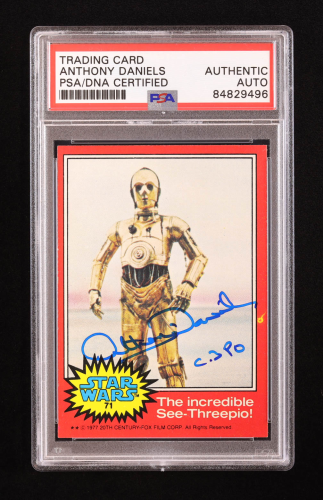 Anthony Daniels Signed 1977 Topps Star Wars #71 The incredible C-3PO ...