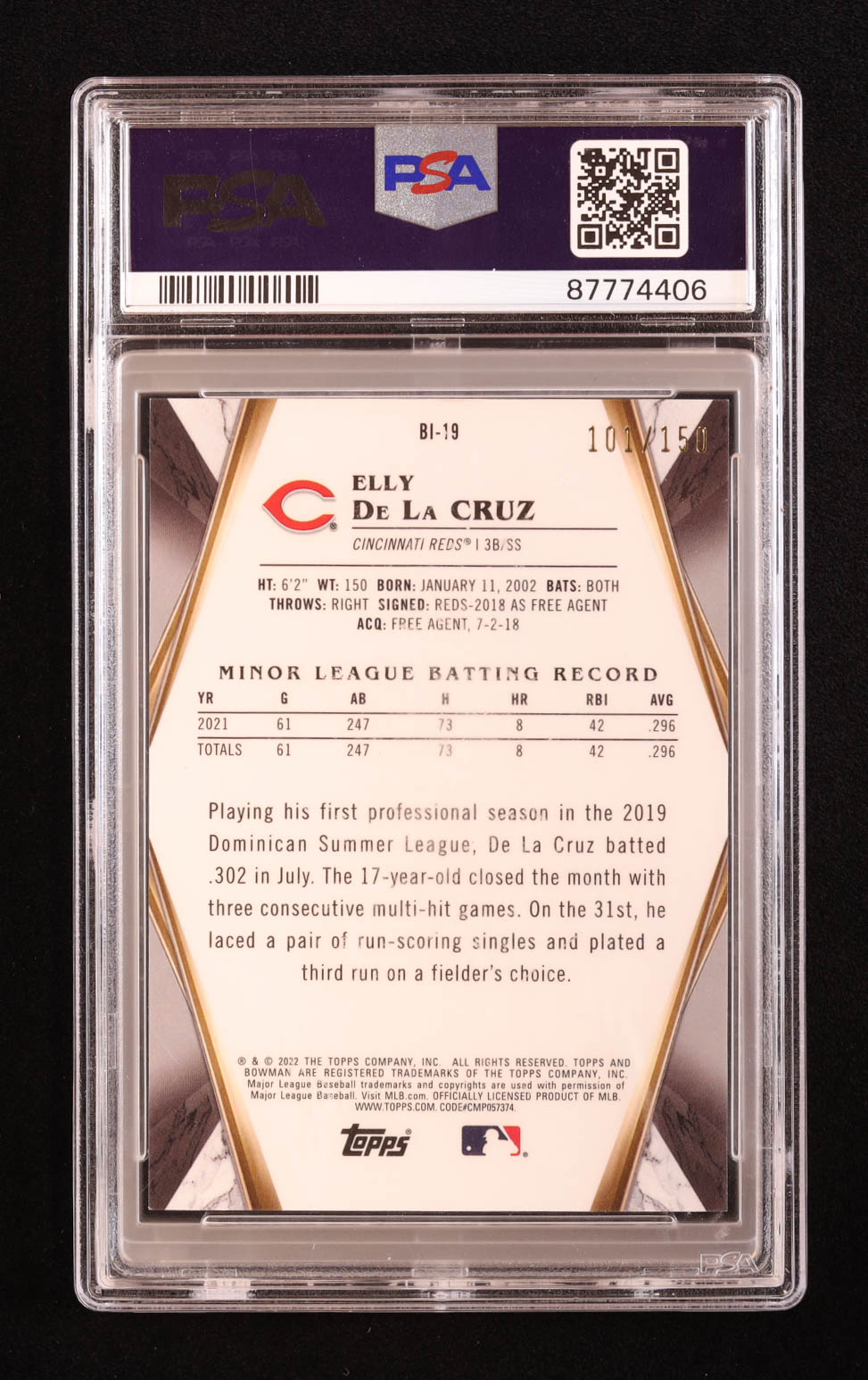 Elly De La Cruz 2022 Bowman Chrome Draft Bowman Invicta Atomic ...