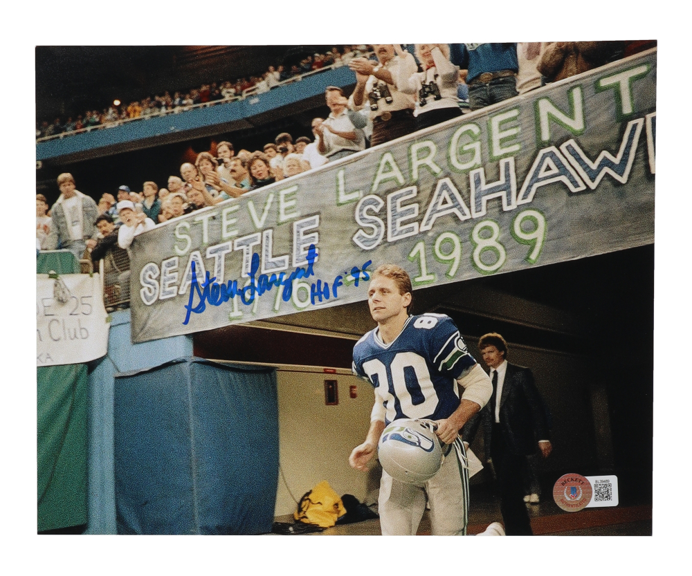 Steve Largent Signed Seahawks 8x10 Photo Inscribed "HOF '95" (Beckett ...
