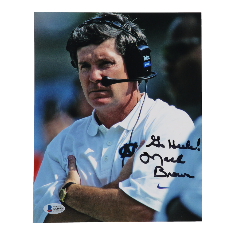 Mack Brown Signed North Carolina Tar Heels 8x10 Photo Inscribed "Go Heels" (Beckett) | Pristine ...