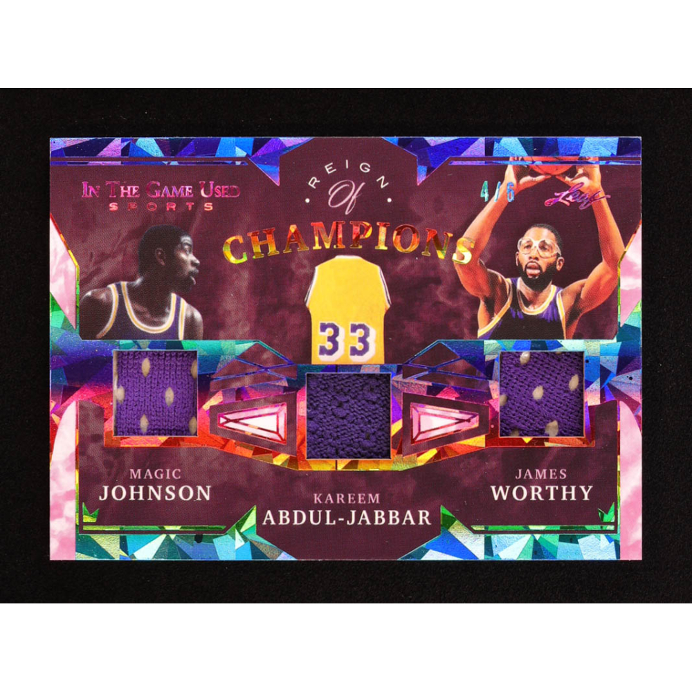 Magic Johnson / Kareem Abdul-Jabbar / James Worthy 2022 ITG Used Sports ...