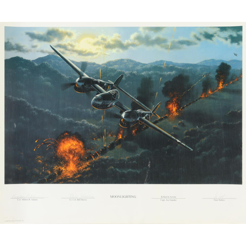 Milton Adams & Bill Harris Signed "Moonlighting" 18x22 Lithograph By ...